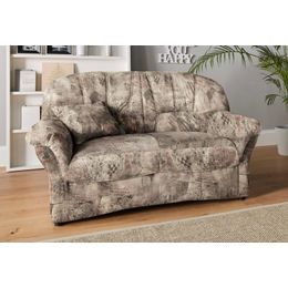 3-Sitzer DOMO collection, B:200cm H:91cm T:92cm, braun, Luxus-Microfaser (100% Polyester), mit Muster;Struktur (100% Polyester), Sofas, "Bahia,