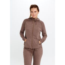 ENDURANCE ATHLECIA ATHLECIA Damen Trainingsjacke "CHESTINE", braun, Gr. 34, unifarben, 55% Baumwolle, 45% Polyester, Jacken, mit praktischer Kapuze