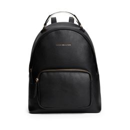 Tommy Hilfiger Cityrucksack "TH LOGOTAPE BACKPACK", schwarz, Lederimitat, unifarben, Rucksäcke, mit Logo-Schriftzug