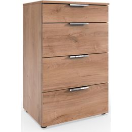 Schubkastenkommode wimex, B:54cm H:84cm T:41cm, braun, Spanplatte, Sideboards, "Level by fresh to go", 4 Schubladen mit soft-close Funktion, 54cm