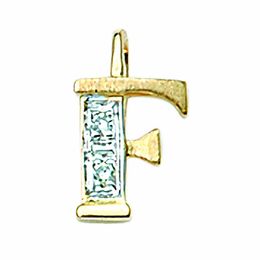 Adelia´s ADELIA ́S Damen Buchstabenanhänger "Damen & Herren 585 Gold Buchstabenanhänger F mit Diamant", Damen, 0,02 VVS = sehr sehr kleine Einschlüsse mit
