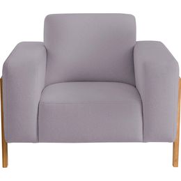 Sessel, B:105cm H:84cm T:96cm, lila, exxpo - SOFA FASHION, Wohnzimmer, Sessel, "Starr, Loungesessel, Scandic Design mit Sichtholz am Armteil", im