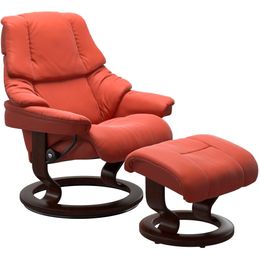 Relaxsessel stressless, B:75cm H:96cm T:75cm, braun, Wohnzimmer, Sessel, "Reno", mit Hocker, mit Classic Base, Gr&ouml;&szlig;e S, M & L, Gestell Braun
