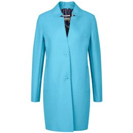 Bugatti Damen Langjacke, blau, Gr. 34, unifarben, 100% Wolle, Jacken, aus Sommerwolle