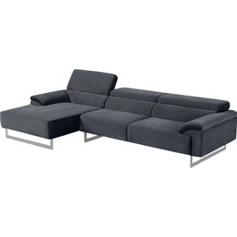 Ecksofa Egoitaliano, B:287cm H:94cm T:165cm, grau, Wohnzimmer, Sofas, "Malika, edel und bequem, Designsofa mit hochwertigen Bezügen, L-Form", mit