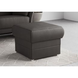 Hocker DOMO collection, B:59cm H:46cm T:59cm, grau, 100% Polyester, Wohnzimmer, Hocker, "Pina, kompakt und bequem", Passender Hocker zur Serie