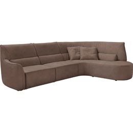 Ecksofa Egoitaliano, B:330cm H:88cm T:205cm, braun, Luxus-Micofaser Lederoptik (100% Polyester) ist ein neues technisches Gewebe mit einem visuellen