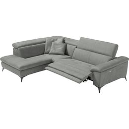 Ecksofa Egoitaliano, B:272cm H:96cm T:203cm, grau, Luxus-Micofaser Lederoptik (100% Polyester) ist ein neues technisches Gewebe mit einem visuellen