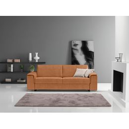 Schlafsofa Egoitaliano, B:234cm H:85cm T:102cm, braun, Luxus-Micofaser Lederoptik (100% Polyester) ist ein neues technisches Gewebe mit einem