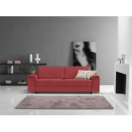 Schlafsofa Egoitaliano, B:234cm H:85cm T:102cm, rot, Luxus-Micofaser Lederoptik (100% Polyester) ist ein neues technisches Gewebe mit einem visuellen