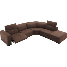 Ecksofa Egoitaliano, B:300cm H:100cm T:274cm, braun, Leder »BULL« (echtes Rindsleder). Geschliffenes, pigmentiertes und behandeltes Rindsleder mit
