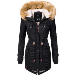 Navahoo Damen Wintermantel "La Viva", schwarz, Gr. XXXL, Obermaterial: 100% Nylon, Futter: 100% Polyester, Wattierung: 100% Polyester, Ärmelfutter: