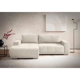 Ecksofa Inosign, B:241cm H:66cm T:165cm, beige, 96% POLYESTER (PES)/4% POLYAMID(PA), Wohnzimmer, Sofas, "Bolero L-Form", wahlweise mit Bettfunktion &