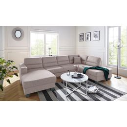 Wohnlandschaft Trendmanufaktur, B:310cm H:85cm T:203cm, beige, Sofas, "Chamber, zeitlos und modern, bequem, hoher Sitzkomfort, U-Form", wahlweise mit