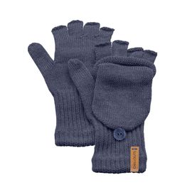Chillouts Damen Strickhandschuhe "Thilo Glove", blau, unifarben, Feinstrick, Materialmix, Handschuhe, wird durch die Klappe zu F&auml;ustlingen, Daumen
