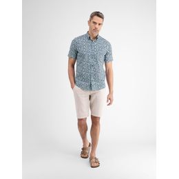 Lerros Herren Kurzarmhemd "Lerros Sommerlich bedrucktes Halbarmhemd", blau, Gr. S, 100% Baumwolle, Hemden