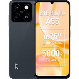 ZTE Smartphone "Blade A55", B:7,74cm H:16,77cm T:0,85cm, schwarz, Mobiltelefone
