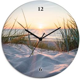 Wanduhr Artland, T:1,8cm, beige, Wohnzimmer, Wanduhren, "Ostseestrand", wahlweise mit Quarz- oder Funkuhrwerk, lautlos ohne Tickgeräusche