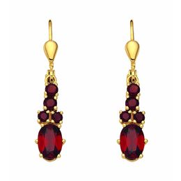 Adelia&acute;s ADELIA ́S Damen Paar Ohrh&auml;nger "Damen 333 Gold Ohrringe Ohrh&auml;nger mit Granat", Damen, Gelbgold 333 Gold, rot, Gelbgold 333, Gold, Ohrringe, mit Granat