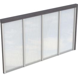 Skan Holz Carport-Seitenwand SKANHOLZ, B:355cm H:200cm, grau, Holzwerkstoff, Gartenhaus-Seitenw&auml;nde, m. Polycarbonat, Wandanbau