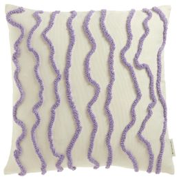 Dekokissen Tom Tailor HOME, B:45cm L:45cm, lila, Mischgewebe, Dekokissen_Sitzkissen_Kissenh&uuml;llen, "Wavy", bestickt, mit hohem Baumwollanteil