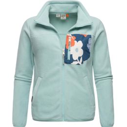 Ragwear Damen Sweatjacke "Appolo", blau, Gr. 4XL, Fleece, Material: 100% Polyester, Sweatjacken, Modische Fleecejacke mit Stehkragen