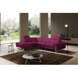 Ecksofa Egoitaliano, B:278cm H:100cm T:221cm, pink, Wohnzimmer, Sofas, "Candice, elegant, edel und bequem, erstklassiger Sitzkomfort, L-Form", inkl.