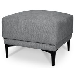 Polsterhocker OTTO HOME, B:58cm H:45cm T:58cm, grau, 90% PES, 10% NY, Hocker, "Xander", Breite 58 cm, Soft-Touch Chenille, schwarze Metallfüße