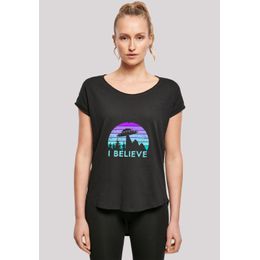 F4NT4STIC Damen T-Shirt "I BELIEVE UFO Alien Raumschiff Retro", schwarz, Gr. XS, Obermaterial: 100% Baumwolle, Shirts, Premium Qualit&auml;t