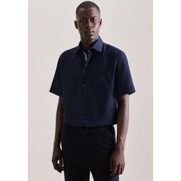 Seidensticker Herren Businesshemd "Regular", blau, Gr. 44, unifarben, 100% Baumwolle, Hemden, Regular Kurzarm Kentkragen Uni