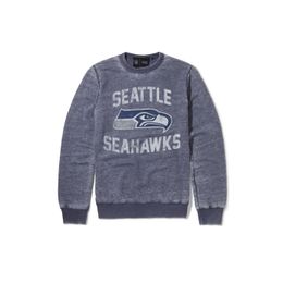 Recovered Damen Strickpullover "NFL Seattle Seahawks Classic Print", blau, Gr. S, bedruckt, 100% Baumwolle, Pullover, im zeitlosen Design