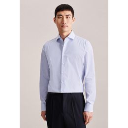 Seidensticker Herren Businesshemd "Slim", blau, Gr. 38, gestreift, 100% Baumwolle, Hemden, Slim Langarm Kentkragen Streifen