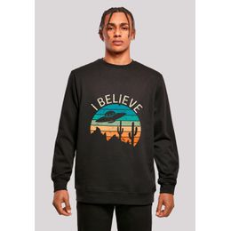 F4NT4STIC Herren Sweatshirt "I Believe UFO Alien Sonnenuntergang", schwarz, Gr. L, Obermaterial: 50% Baumwolle, 50% Polyester, Sweatshirts, Premium