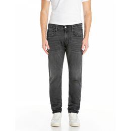 Replay Herren Slim-fit-Jeans "Anbass", grau, Gr. 28, Denim/Jeans, Obermaterial: 99% Baumwolle, 1% Elasthan, Jeans