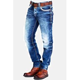Cipo & Baxx CIPO & BAXX Herren Regular-fit-Jeans "Jeans", blau, Gr. 33, unifarben, 100% Baumwolle, Jeans, in Straight Fit, CD-287
