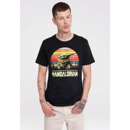 logoshirt Damen T-Shirt "Star Wars &ndash; Baby Yoda", schwarz, Gr. S, bedruckt, 100% Baumwolle, Shirts, mit lizenziertem Print