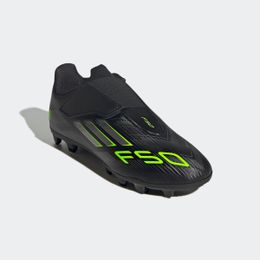 Mädchen Fußballschuh "F50 CLUB KLETTVERSCHLUSS KUNSTRASEN NEUERER GENERATION, HART- UND ASCH", adidas Performance, Gr. 38,5, schwarz, Synthetik,