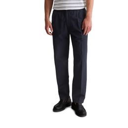Marc O'Polo Herren Chinohose "mit feiner Crinkle-Struktur", blau, Gr. L, MARC O'POLO DENIM, unifarben, Obermaterial: 80% Baumwolle, 20% Polyamid, Hosen