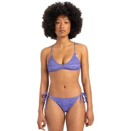 Quiksilver Damen Bikini-Hose "Clickity Clack"dusted peri global heat 64x64, Gr. S, 87% Nylon, 13% Elasthan, Badehosen