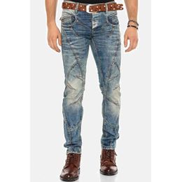 Cipo & Baxx CIPO & BAXX Herren Straight-Jeans "Jeans", blau, Gr. 38, unifarben, 100% Baumwolle, Jeans, in Straight-Fit, C-0894