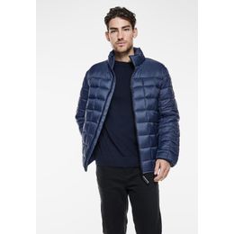 Street One MEN Herren Steppjacke, blau, Gr. M, unifarben, Stoff, 100% Nylon, Jacken, mit Stehkragen