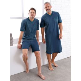 King´S Club KINGS CLUB Herren Shorty, Gr. 44, blau, 100% Baumwolle, Homewear-Sets