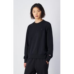 Champion Damen Sweatshirt, schwarz, Gr. L, Obermaterial: 70% Baumwolle, 30% Polyester, Sweatshirts