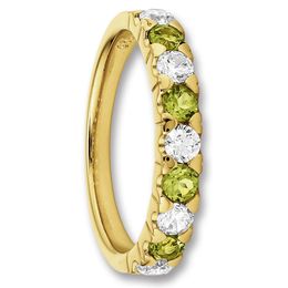 ONE ELEMENT Damen Silberring "Zirkonia & Peridot Ring aus 925 Silber", 54,mit Zirkonia, Silber 925 (Sterlingsilber), silber, Silber 925