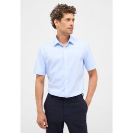 Eterna Herren Kurzarmhemd "SLIM FIT", blau, Gr. 40, Popeline, 100% Baumwolle, Hemden, NON IRON (b&uuml;gelfrei)