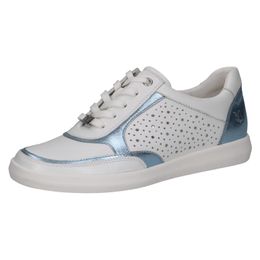 Caprice Damen Plateausneaker, Gr. 36, blau, Leder, Schuhe, Freizeitschuh, Halbschuh, Schn&uuml;rschuh mit Perforation