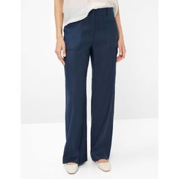 Brax Damen Culotte "Style MAINE", blau, Gr. 46, Web, 59% Leinen, 19% Baumwolle, 19% Viskose, 3% Elasthan, Hosen
