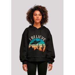 F4NT4STIC Damen Sweatshirt "I Believe UFO Alien Sonnenuntergang", schwarz, Gr. 5XL, Obermaterial: 100% Baumwolle, Sweatshirts, Premium Qualit&auml;t