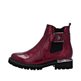 Remonte Damen Chelseaboots, Gr. 39, rot, Elastischer Einsatz, Lacklederimitat, gl&auml;nzend, Schuhe, Blockabsatz, Boots, Stiefelette mit praktischem