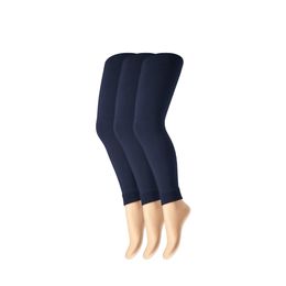 s.Oliver M&auml;dchen Strumpfhose "Leggings 3er Pack", Gr. 98, blau, 90% Polyamid, 10% Elasthan, Strumpfhosen